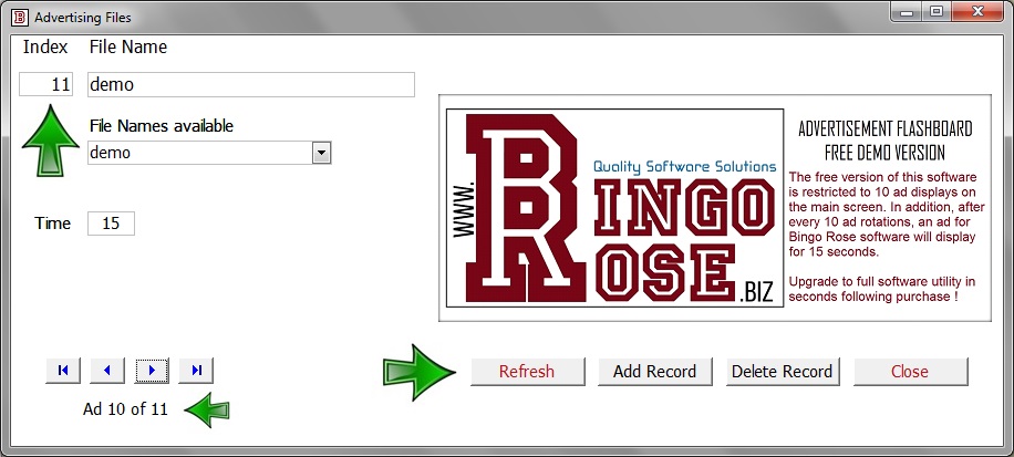 Advertisement Flashboard program by Bingo Rose. Only $99.95US