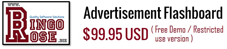 Advertisement Flashboard program by Bingo Rose. Only $99.95US