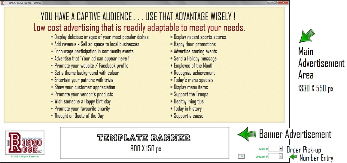 Advertisement Flashboard program by Bingo Rose. Only $99.95US